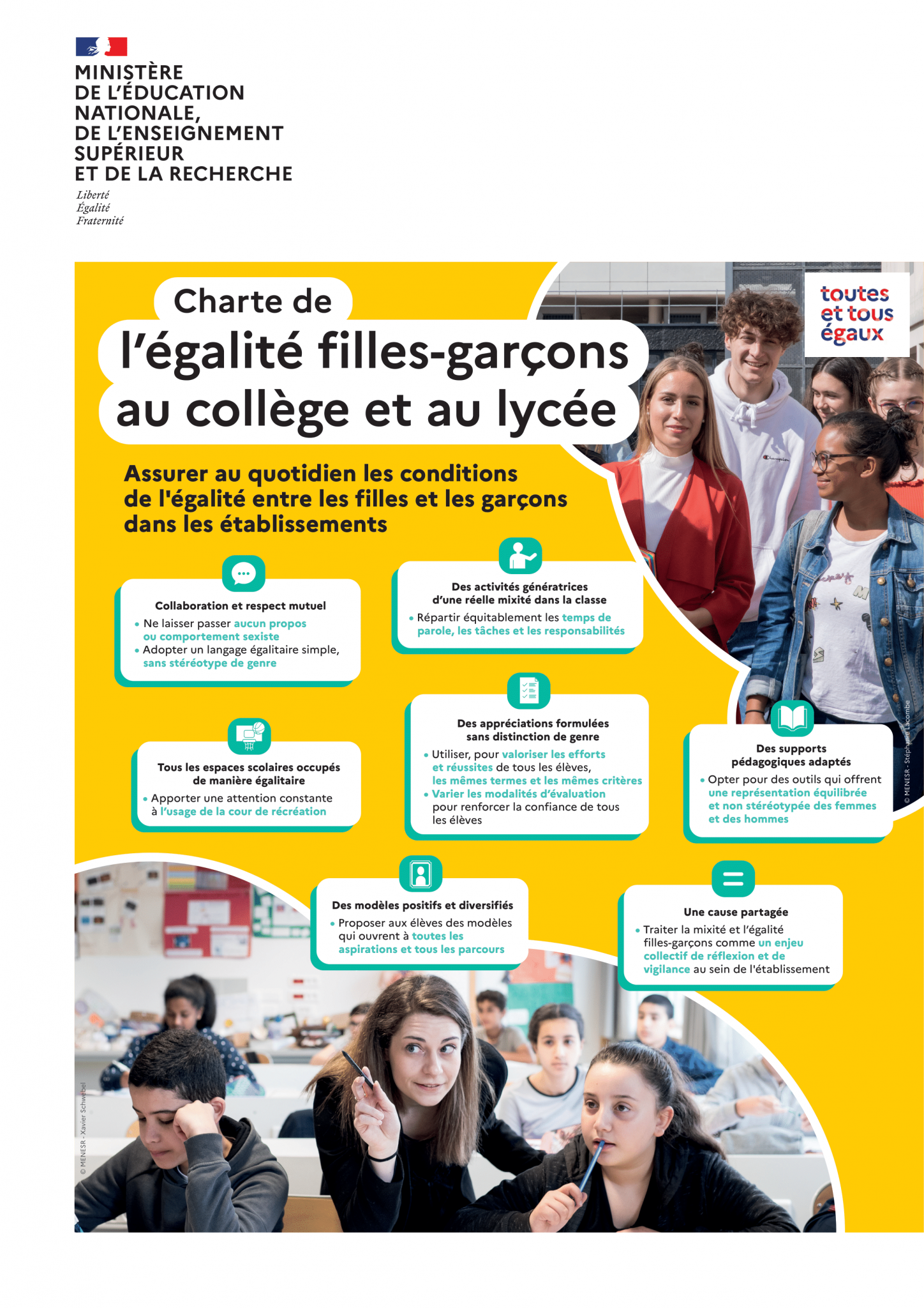 La charte de l’égalité fille garçon – Collège Louis ARMAND